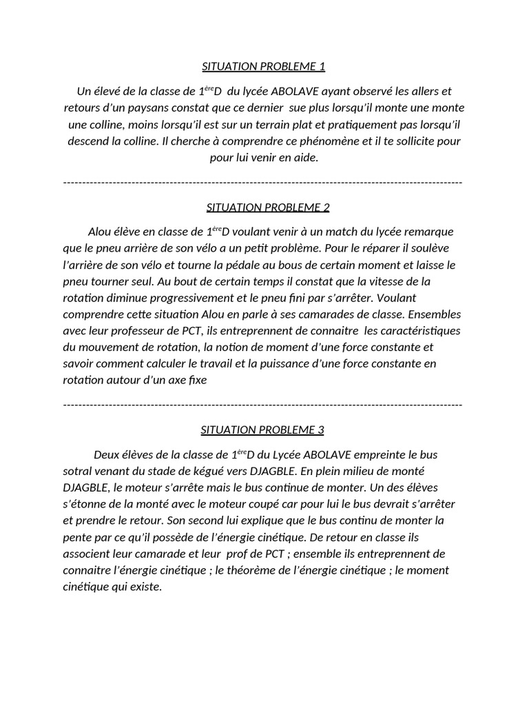 Situations Problemes | PDF