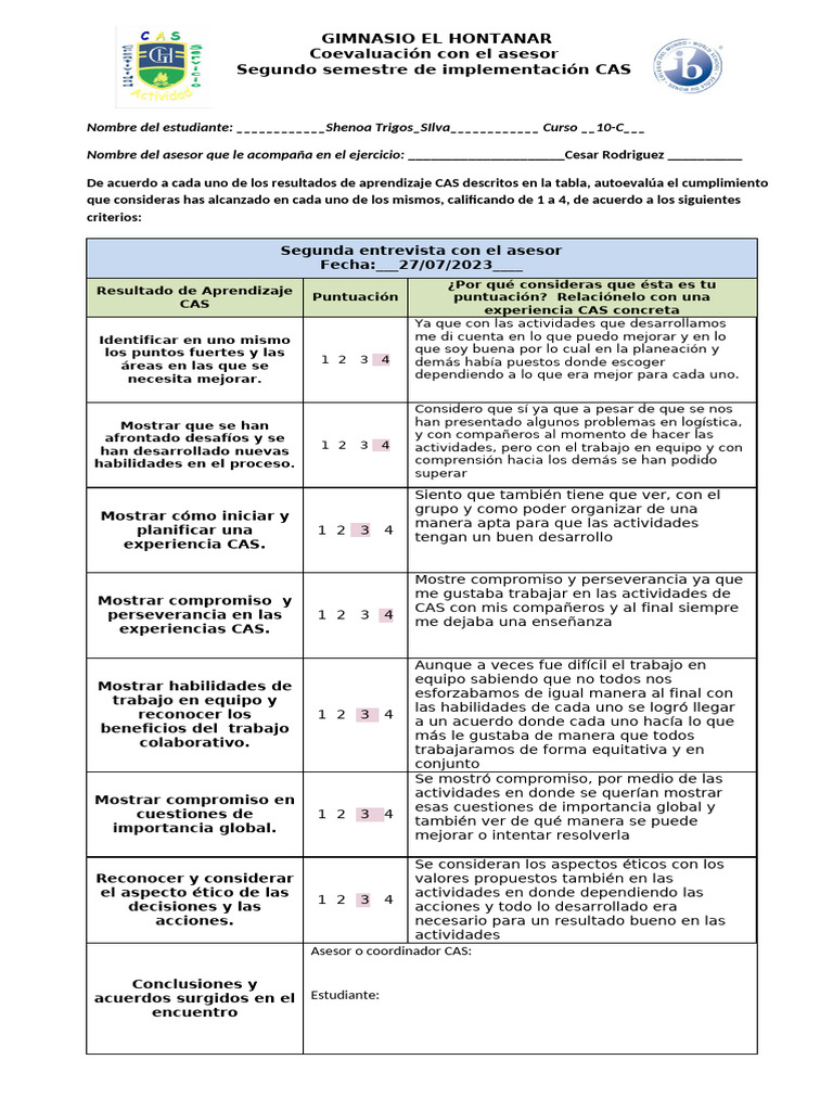 Segunda Entrevista Con El Asesor 2024 | PDF | Crecimiento personal y profesional | Negocios