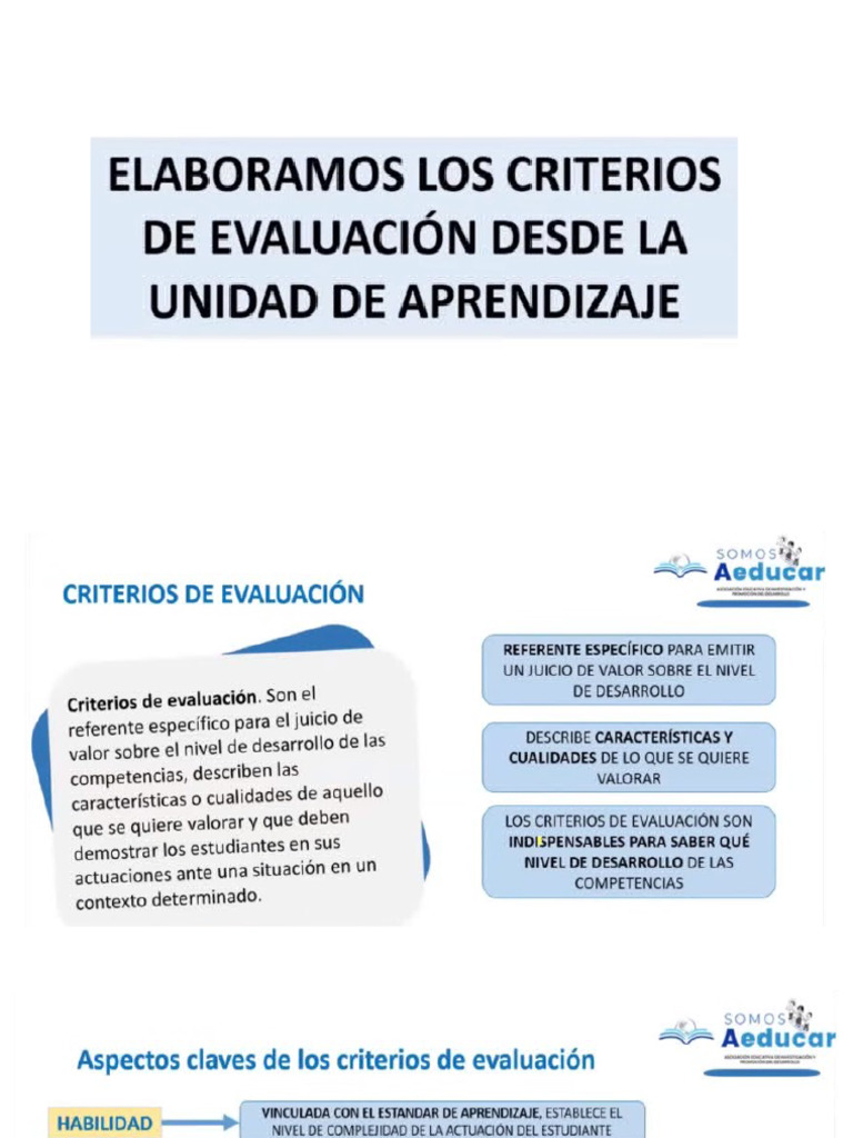 Criterios de Evaluación | PDF