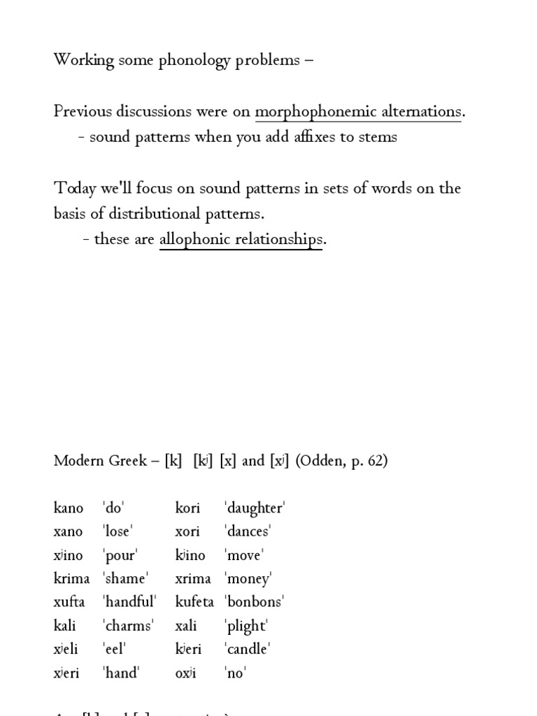 Phonology Patterns in Modern Greek and Palauan | PDF | Consonant ...