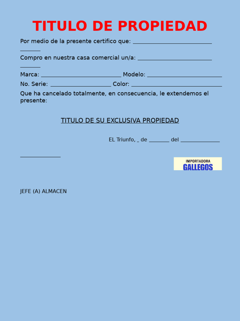 Titulo de Propiedad | PDF