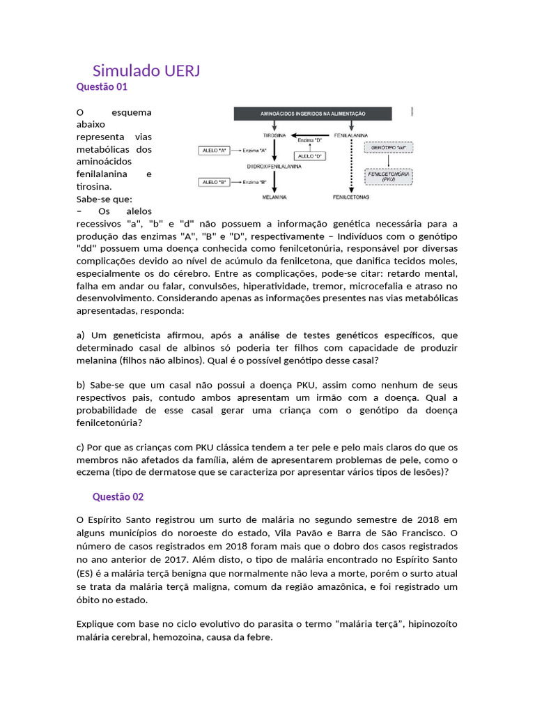 Simulado UERJ | PDF