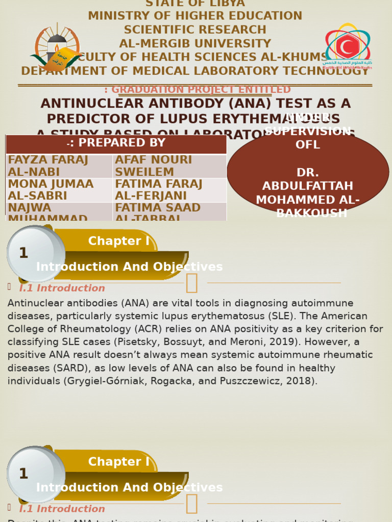 Antinuclear Antibody (Ana) Test As A Predictor of Lupus Erythematosus A ...