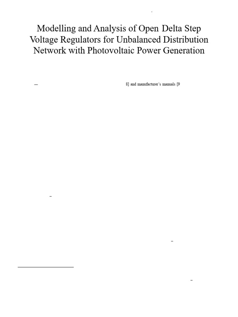 Open Delta Voltage Regulator | PDF