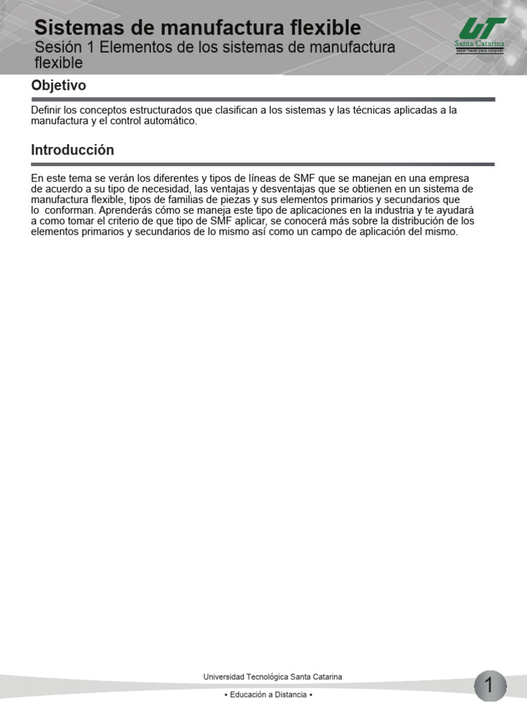 Sesión 1 Elementos de Los Sistemas de Manufactura | PDF