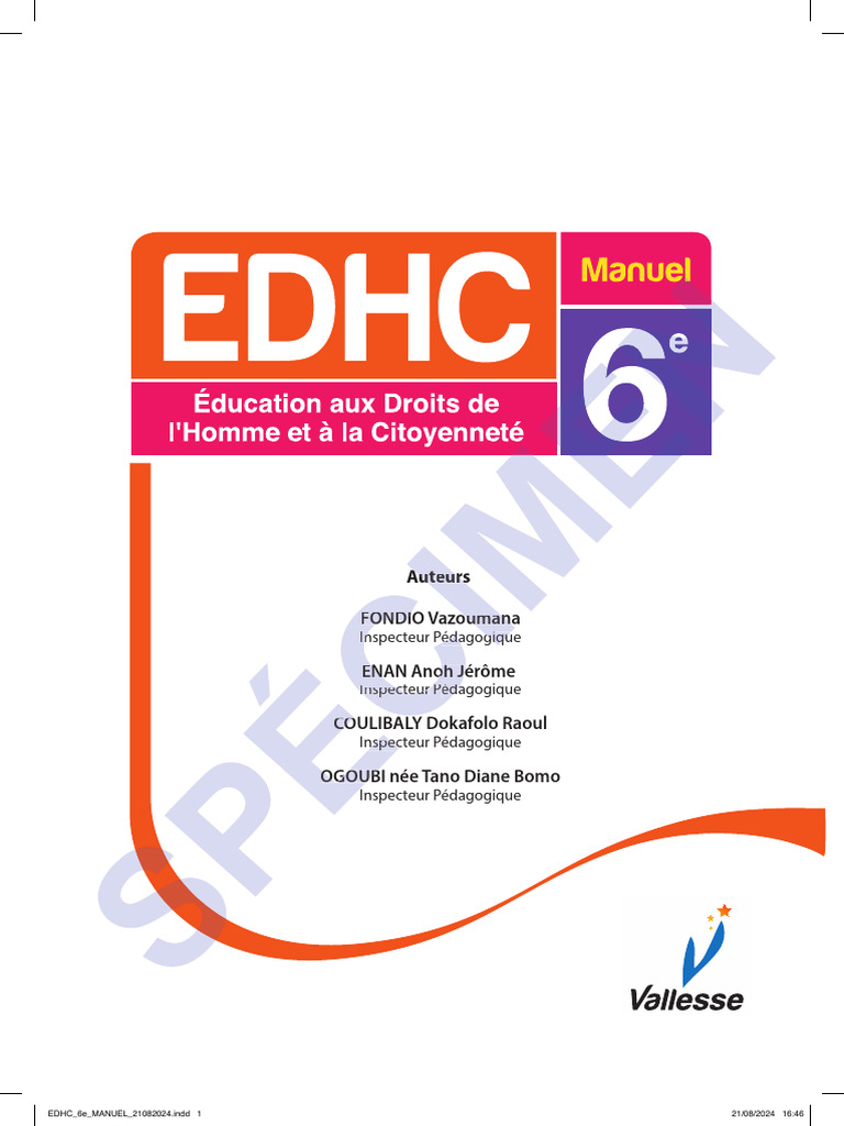 Edhc 6e Manuel 21082024 Exe Specimen | PDF