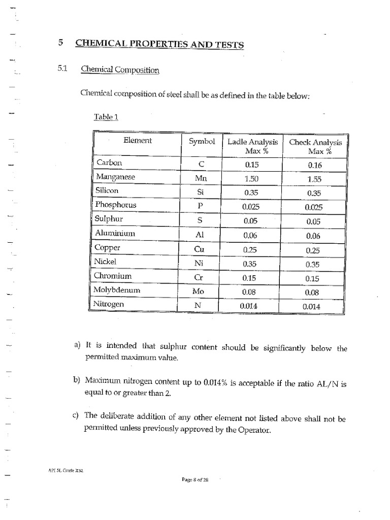 12-47-002 API 5L X 52 Line Pipe Material Specification Rev.1 8 | PDF