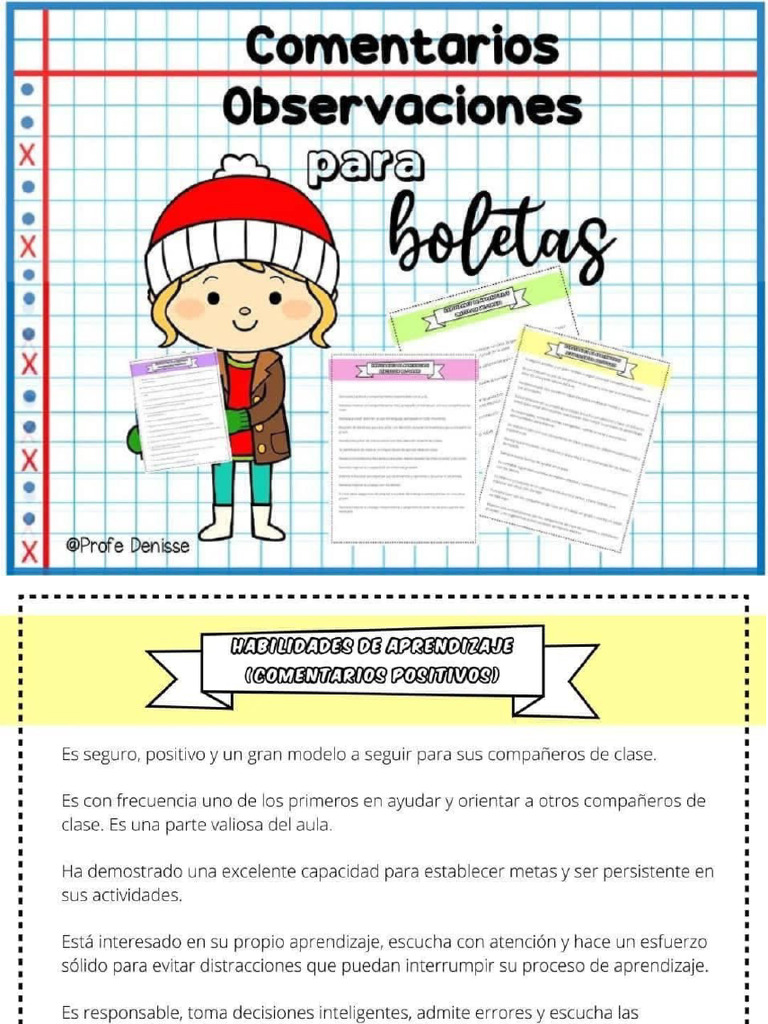 Comentarios para Observaciones de Boletas PDF | PDF