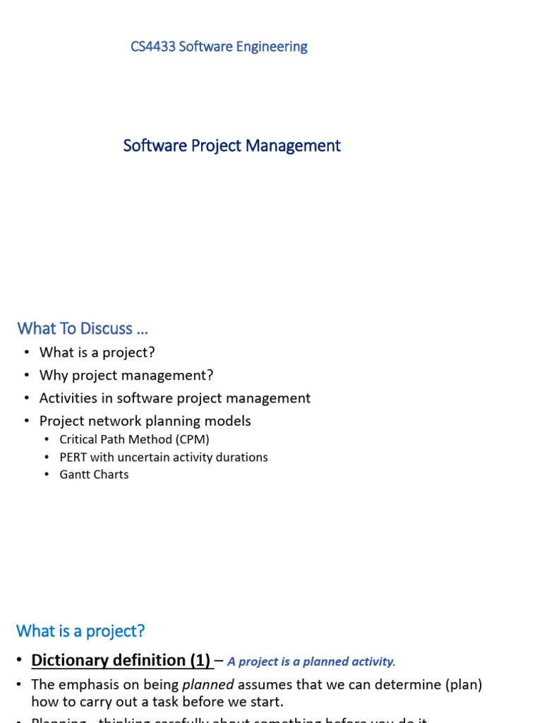 Lecture 4 - Project Management - PART 1 | PDF Lecture 4 - Project Management - PART 1 | PDF