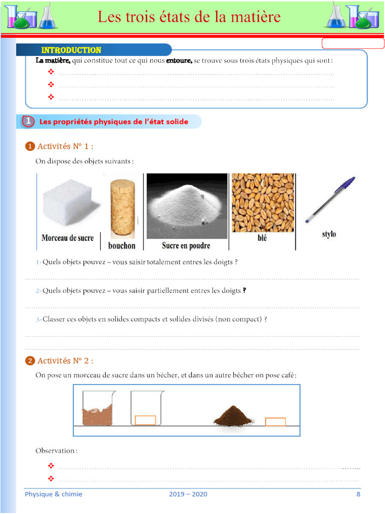 Les États Physiques de La Matière Mod 17 Prof - Mssaadi (WWW - Pc1.ma ...