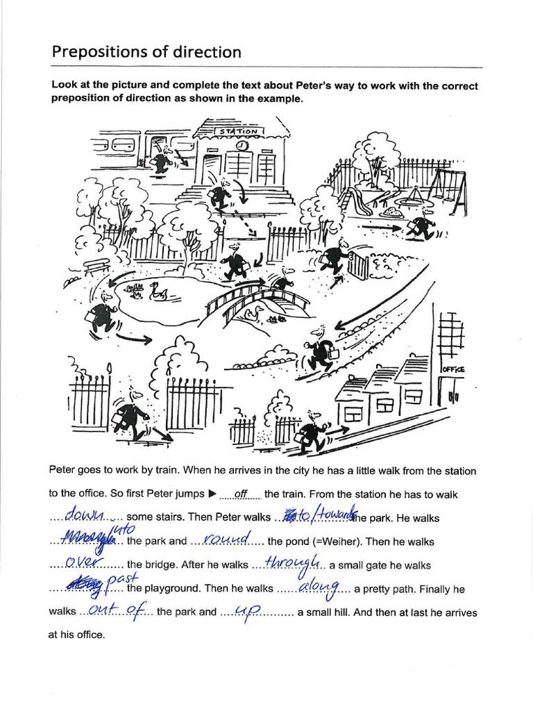 PrepositionsOfDirection Loesung | PDF