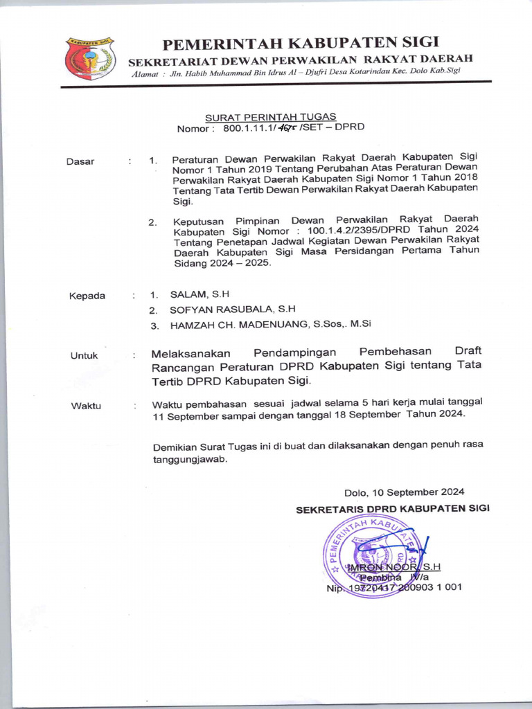 SURAT TUGAS TIM AHLI | PDF