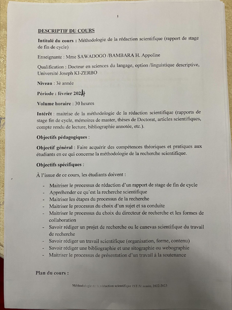 Méthodologie de La Rédaction Scientifique | PDF
