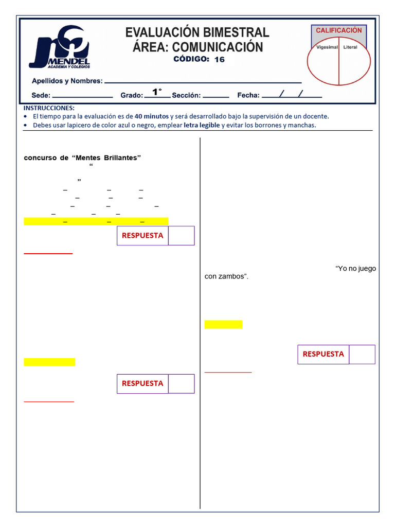 1° Sec - Soluc - Ex Iiib - Comunicación 16 | PDF