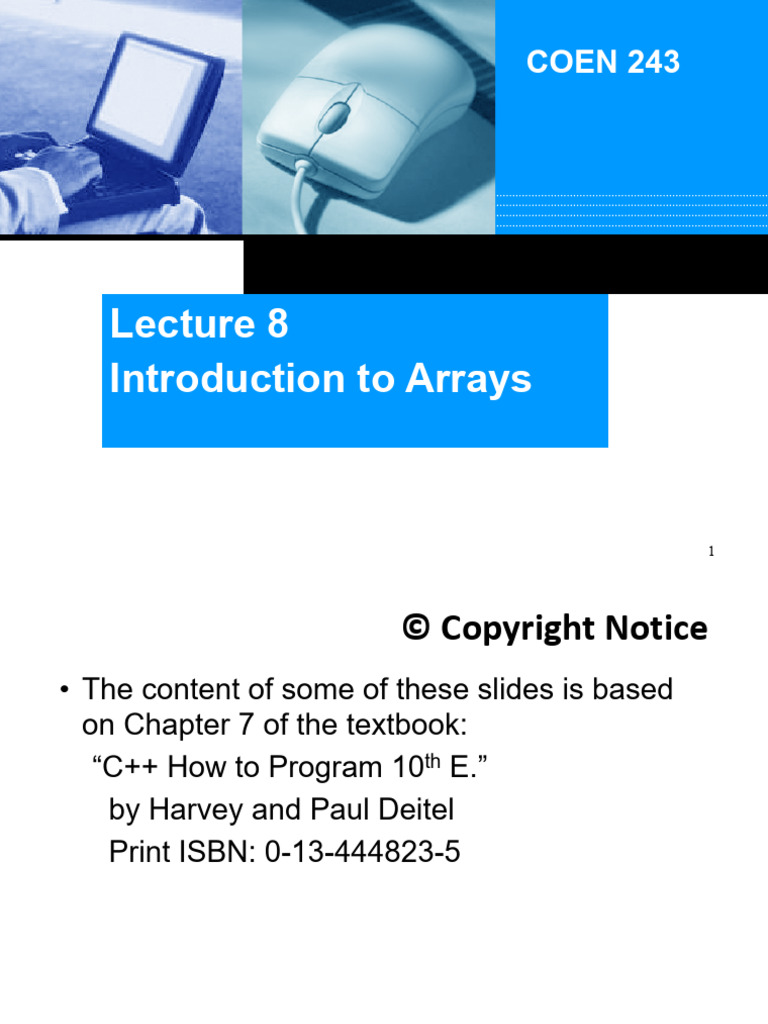 Lec08 ArraysPart1 | PDF