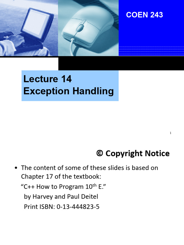 Lec14 ExceptionHandling | PDF