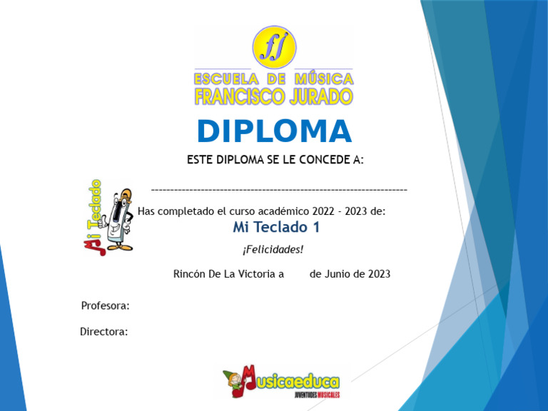Diploma Mi Teclado 1 - 2023 | PDF
