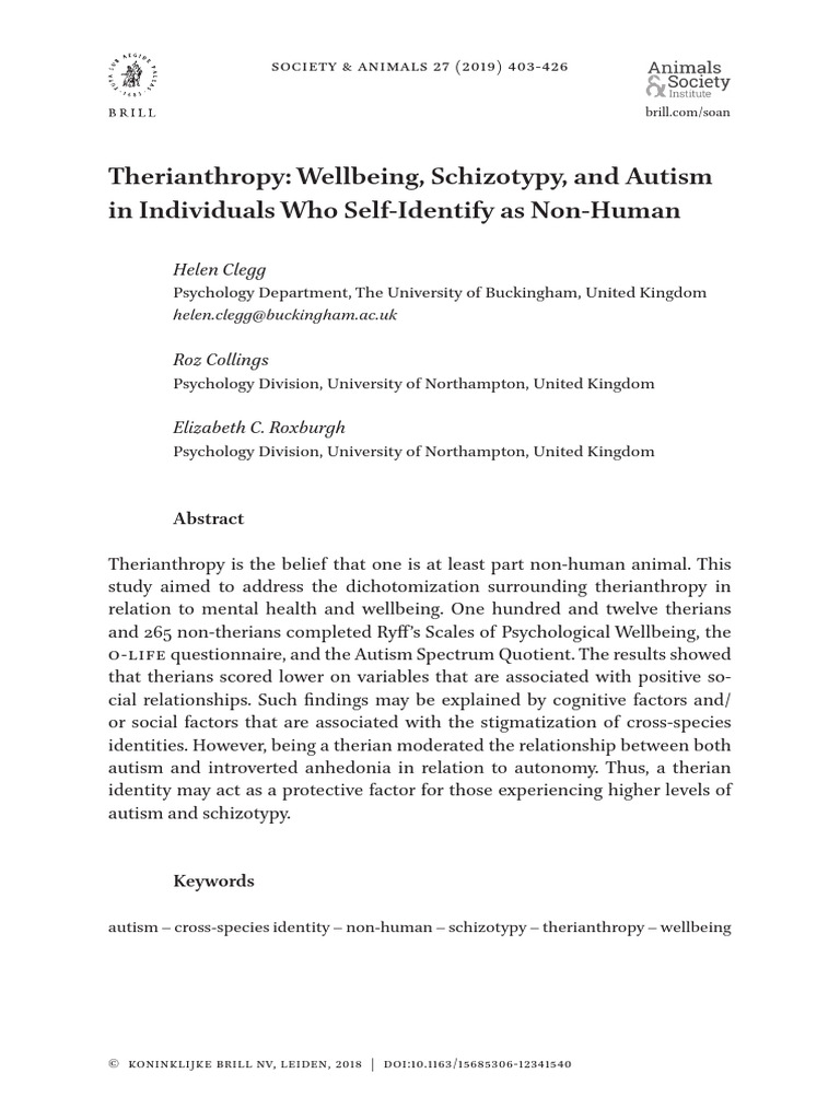 Therianthropy Wellbeing | PDF