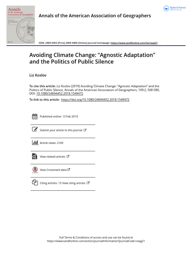 Koslov-Avoiding Climate Change | PDF