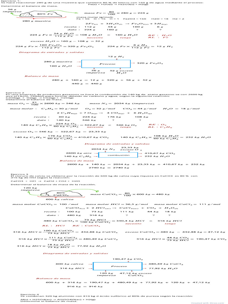 Balance de Masa.pdf | PDF