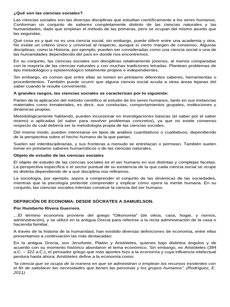 Qué Son Las Ciencias Sociales | PDF