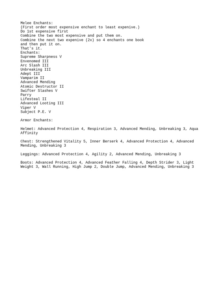 Enchant List | PDF
