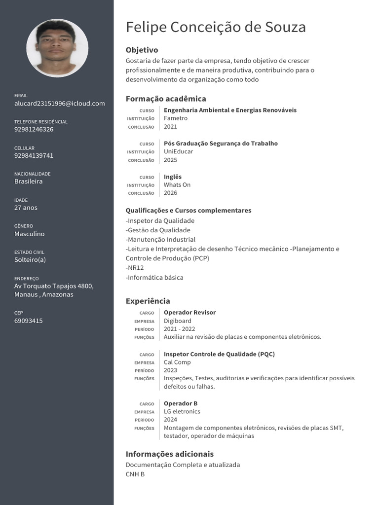 Currículo 2024 Atual | PDF