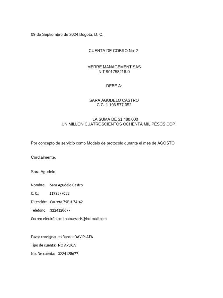 Modelo C. Cobro Modelos 1 (1) | PDF