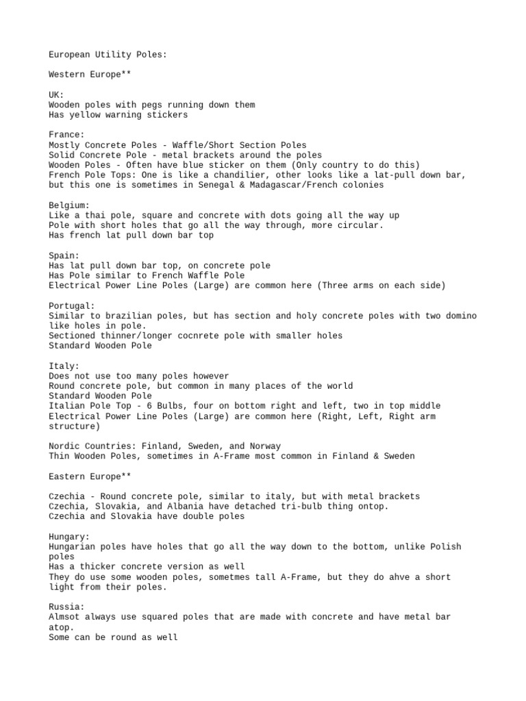 European Utility Poles | PDF