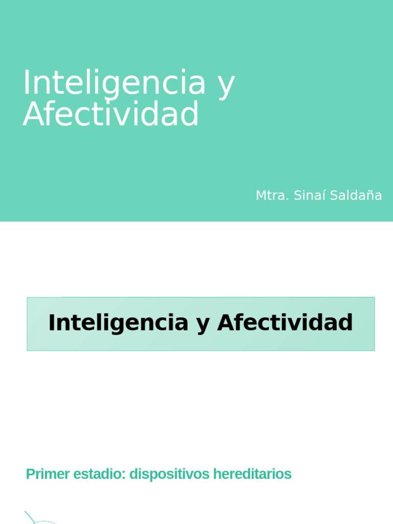 Inteligencia y Afectividad | PDF