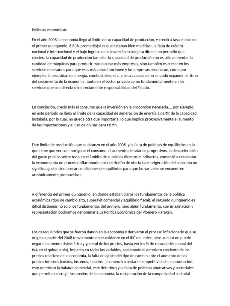 Políticas económicas | PDF