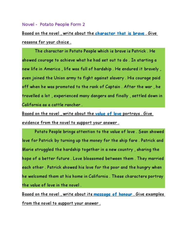 Form 2 Potato People | PDF