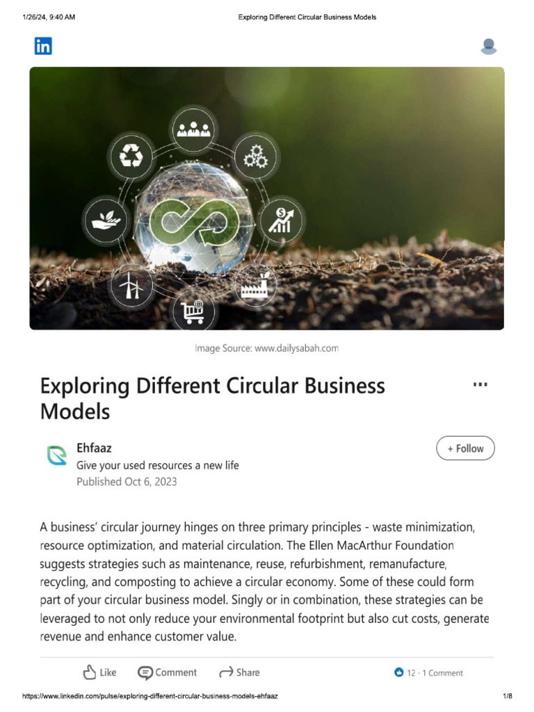 Exploring Different Circular Business Models | PDF