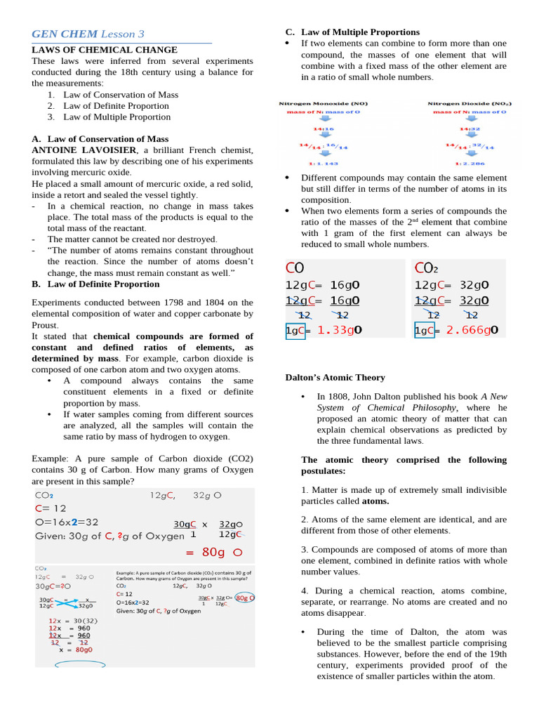 Gen Chem 1 Lesson 3 | PDF