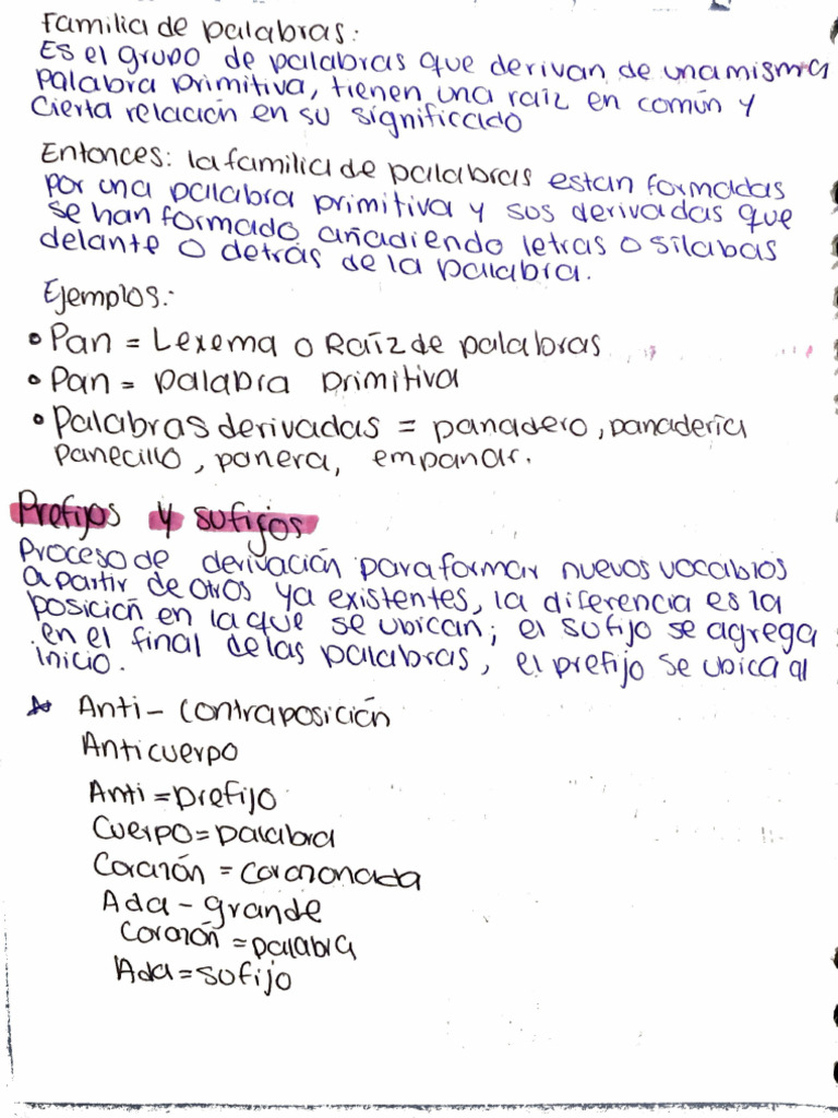 Familia de Palabras | PDF