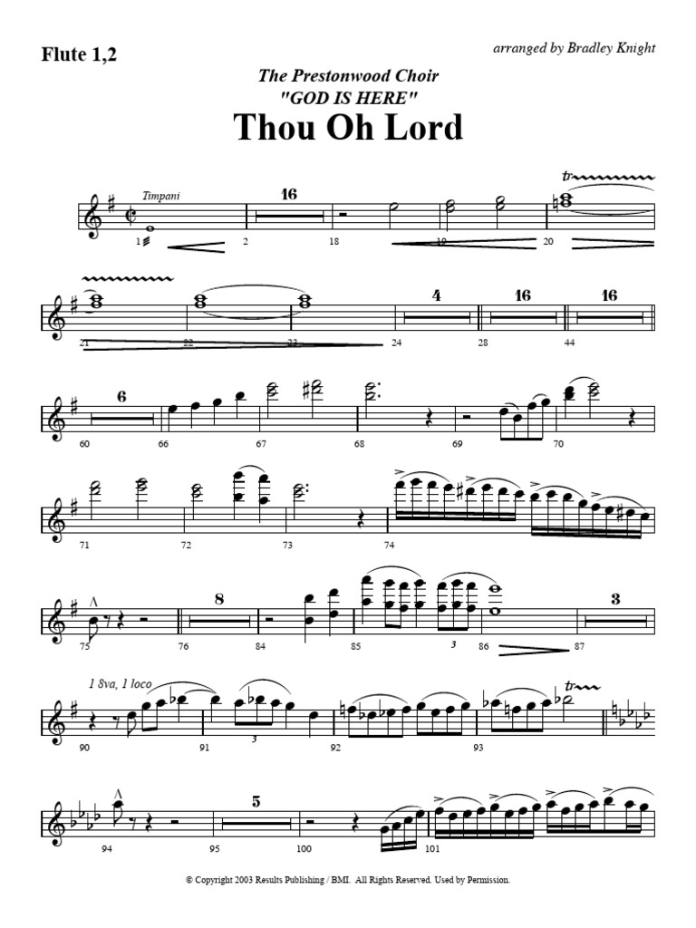 01 Thou, O Lord - Flute 1,2 | PDF