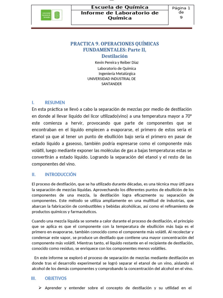 Informe 9 Del Lab QM | PDF