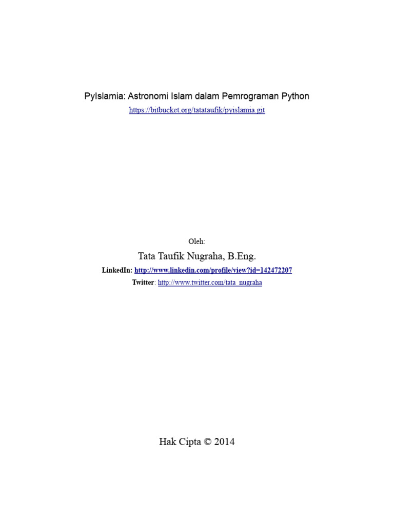 Astronomi Islam Dalam Pemrograman Python v1.0 | PDF | Komputer | Teknologi & Rekayasa