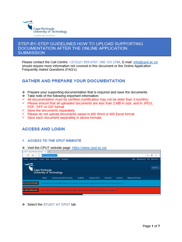 How To Upload Supporting Documentation. | PDF
