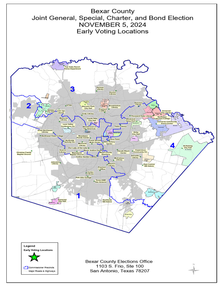 Early Voting Location Map in Bexar County, Texas | PDF | San Antonio
