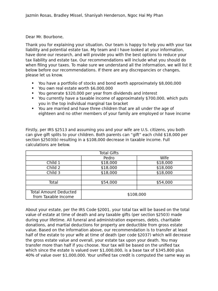 Tax Case Study | PDF