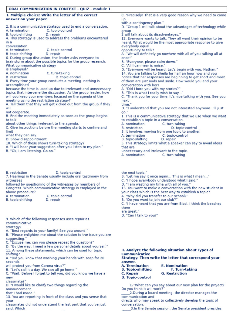 Module 1 - Quiz | PDF
