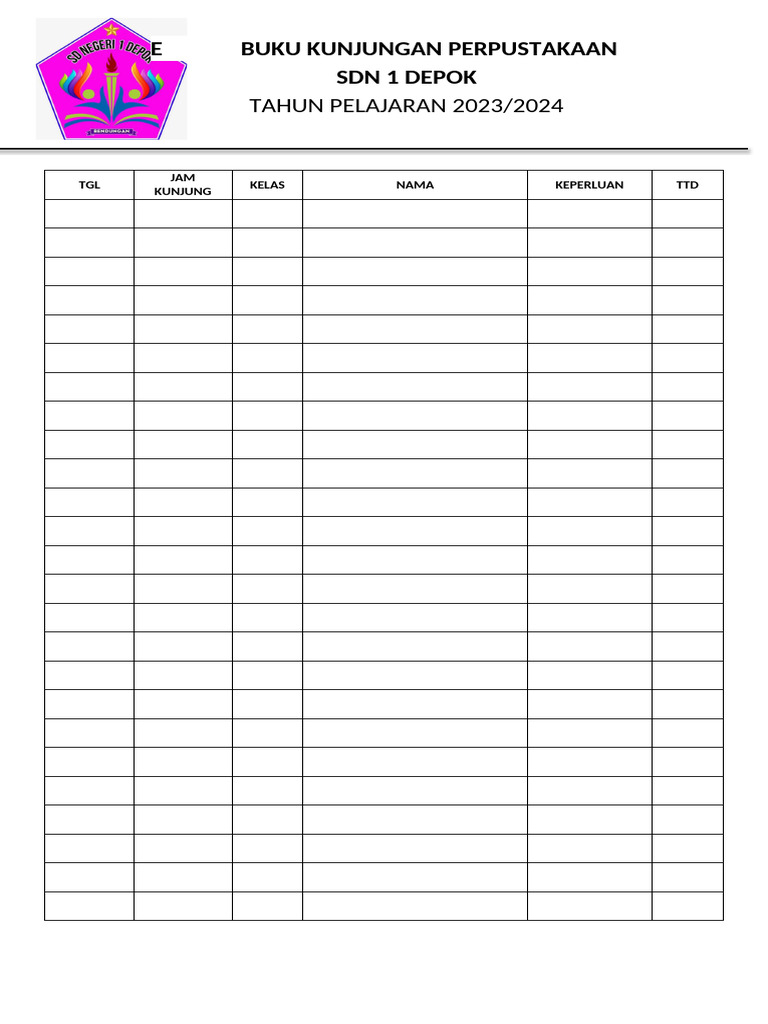 Buku Kunjungan Perpustakaan | PDF