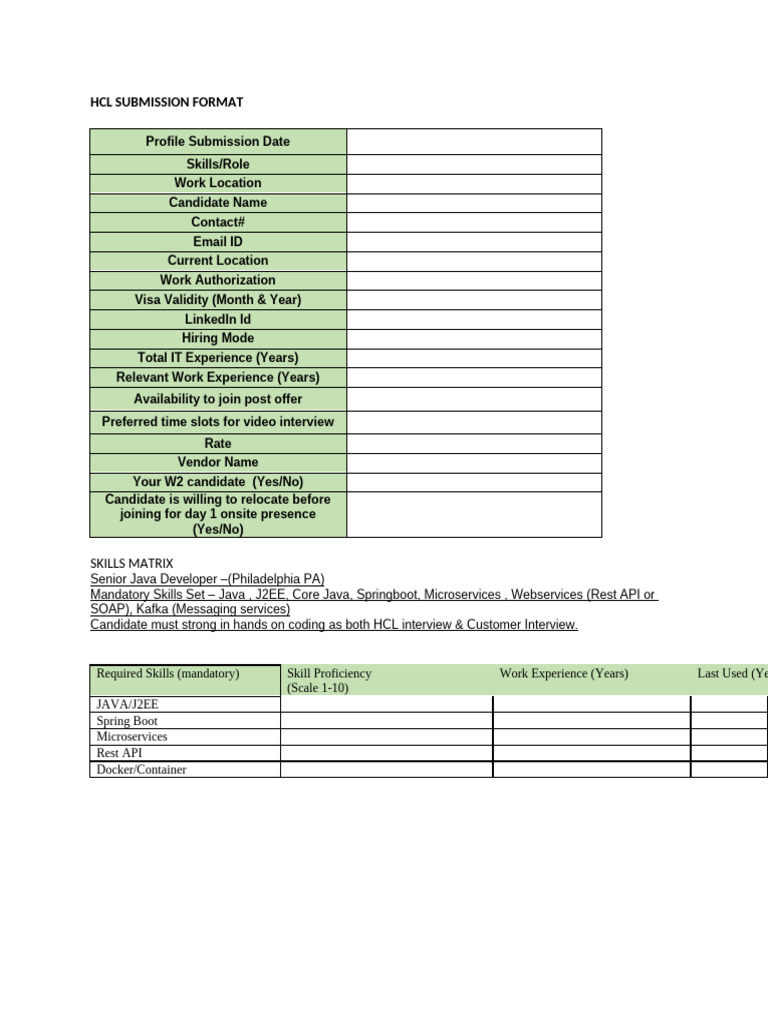 HCL Submission Format | PDF | Career & Growth | Computers