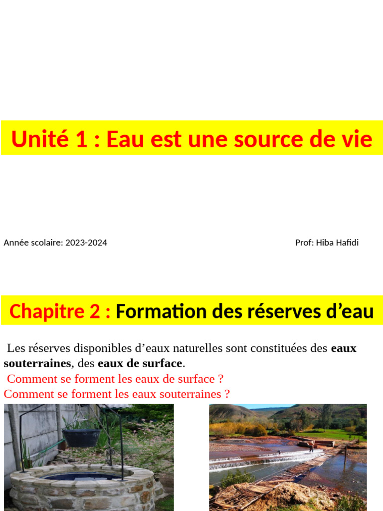 Formation et gestion des réserves d'eau | PDF | Aquifère | Eau