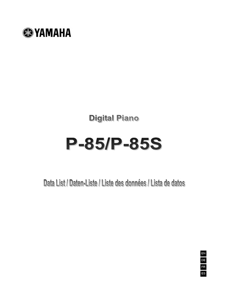 Yamaha P-85 datalist | PDF Yamaha P-85 datalist | PDF