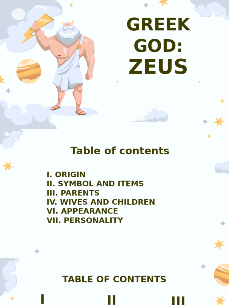 Mythology-Zeus Report | PDF