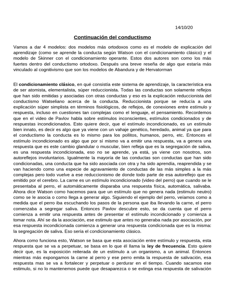 Conductismo | PDF