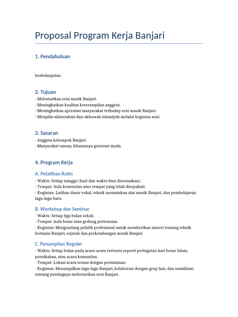 Proposal_Program_Kerja_Banjari | PDF