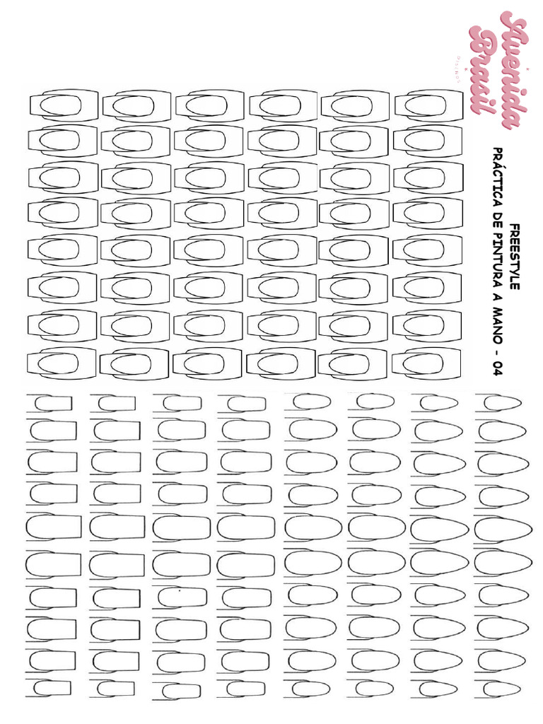 Practice Sheet - Freestyle Nail Painting - 04 | PDF